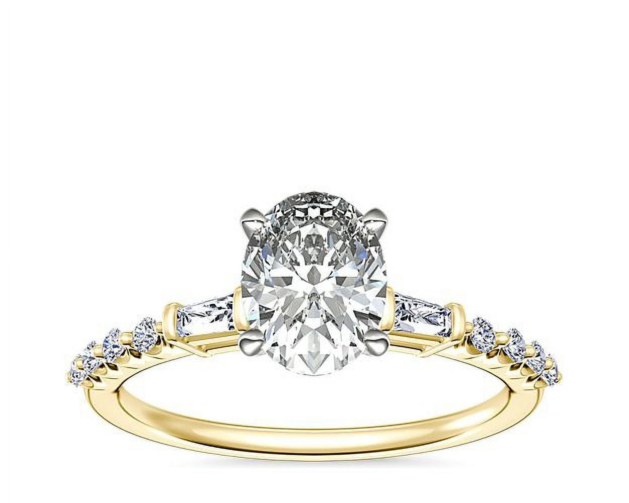 2.30 Carat Oval Cut (D/VVS1) Moissanite Beautiful Proposal Ring for Women Solid 14K Yellow Gold ...