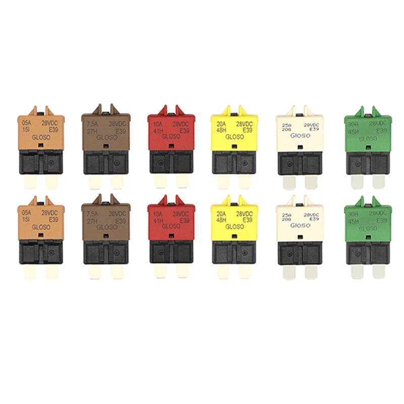 2-30Pcs 5/7.5/10/15/20/25/30A DC28V Manual Reset Fuse Adapter ATC ...