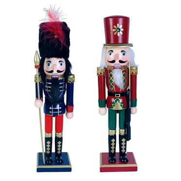 2 x 30cm Wooden Soldier Nutcracker with Drum and , Traditional with ...