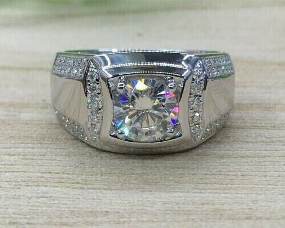 2.30ct Round Cut Lab Created Diamond Men's Engagement Wedding Band Ring ...