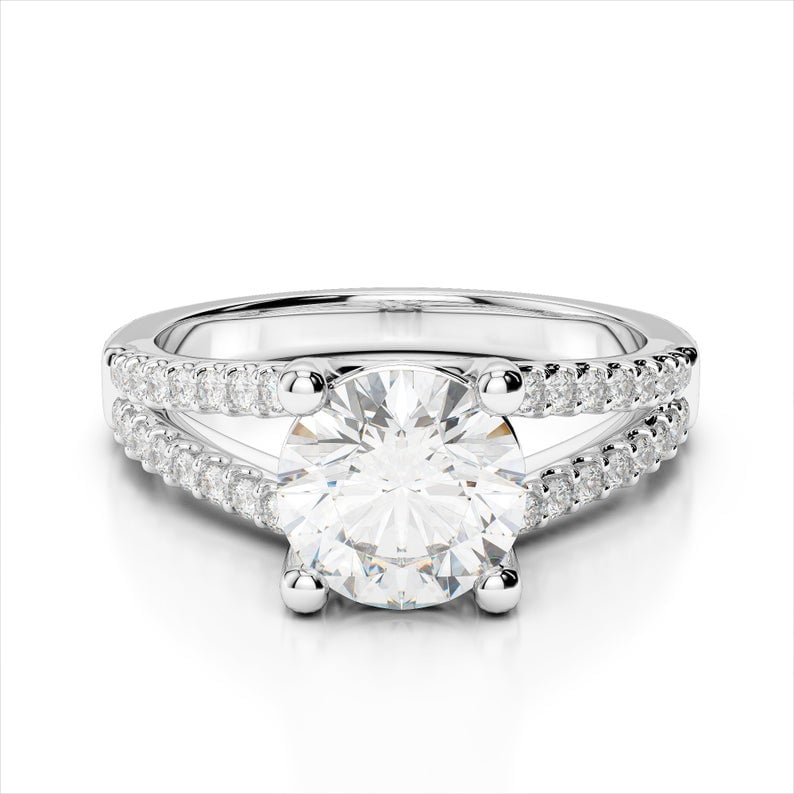2.32 Ct Solitaire Round Beautiful Diamond Wedding Rings for her Solid ...