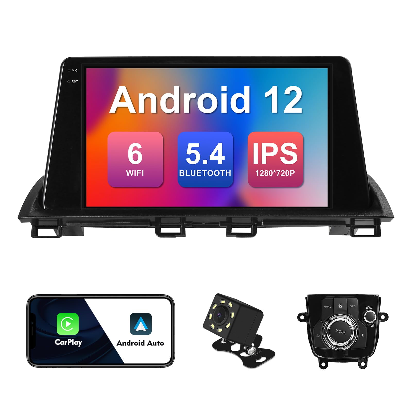 2+32G 9-inch Android 12 Car Stereo for Mazda 3 Axela 2014-2019 IPS ...