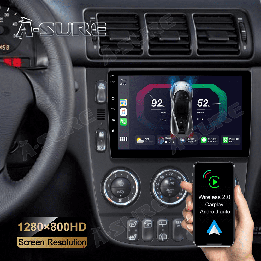 2+32G Android 12 Car Radio Stereo Carplay for Mercedes Benz W163 ML320 ...