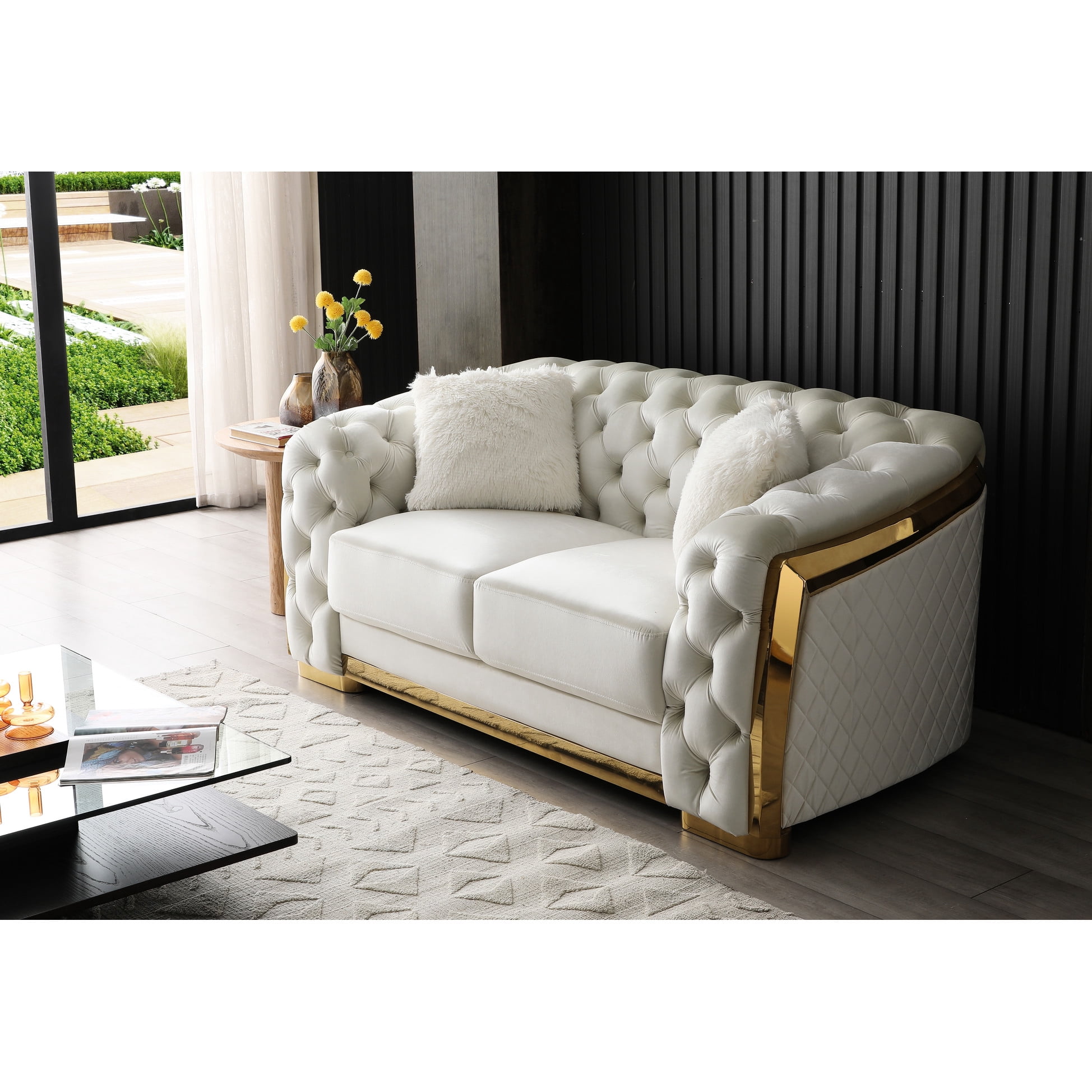 2 , 33"h X 71"w 35"d, Welted Seam Cushions & Elegant Button Tufting For ...