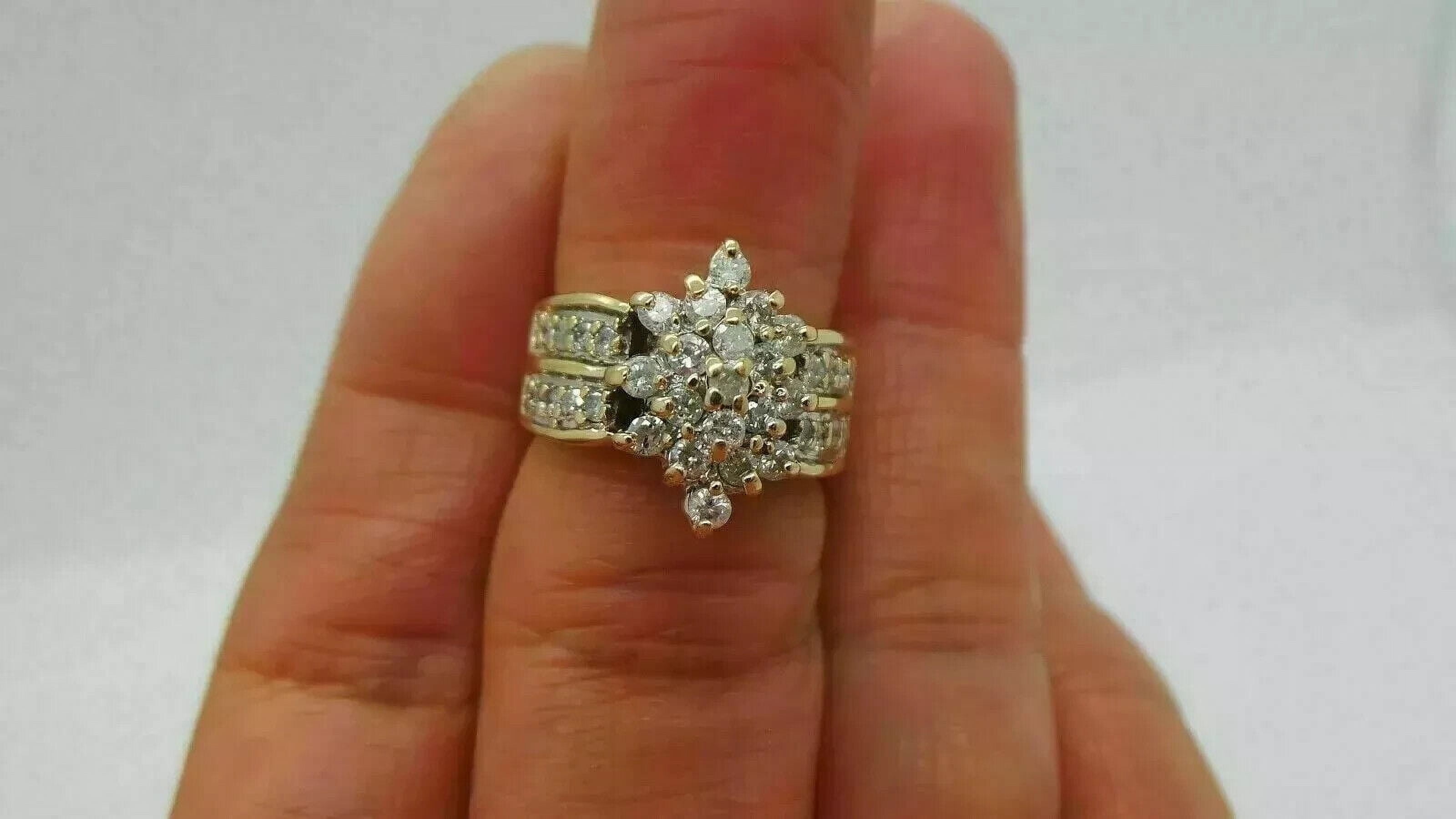 2.33Ct Round Cut Lab Created Diamond Cocktail Ring 14K Yellow Gold Plated Silver - Walmart.com