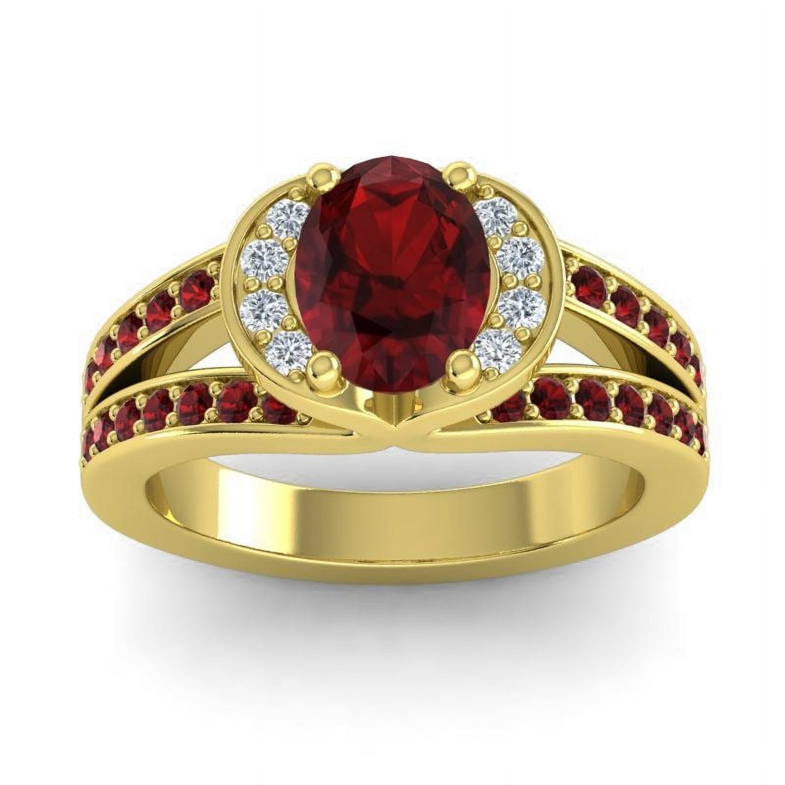 2.35 Carat New Oval Cut Garnet Gemstone Wedding Ring for Women 18K ...
