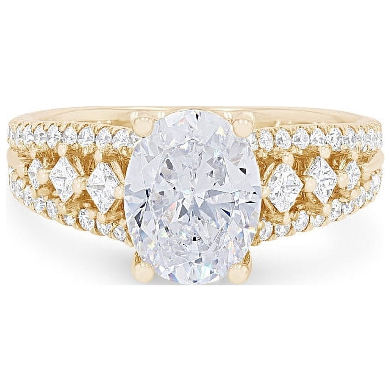 2.35 Carat Oval Cut Moissanite Diamond Fine Wedding Ring for Ladies ...
