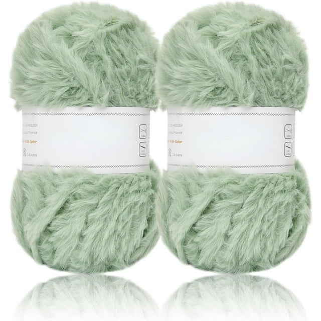 (2×35yds,50g×2) 2 Skeins Super Soft Fur Yarn Chunky Fluffy Faux Fur ...