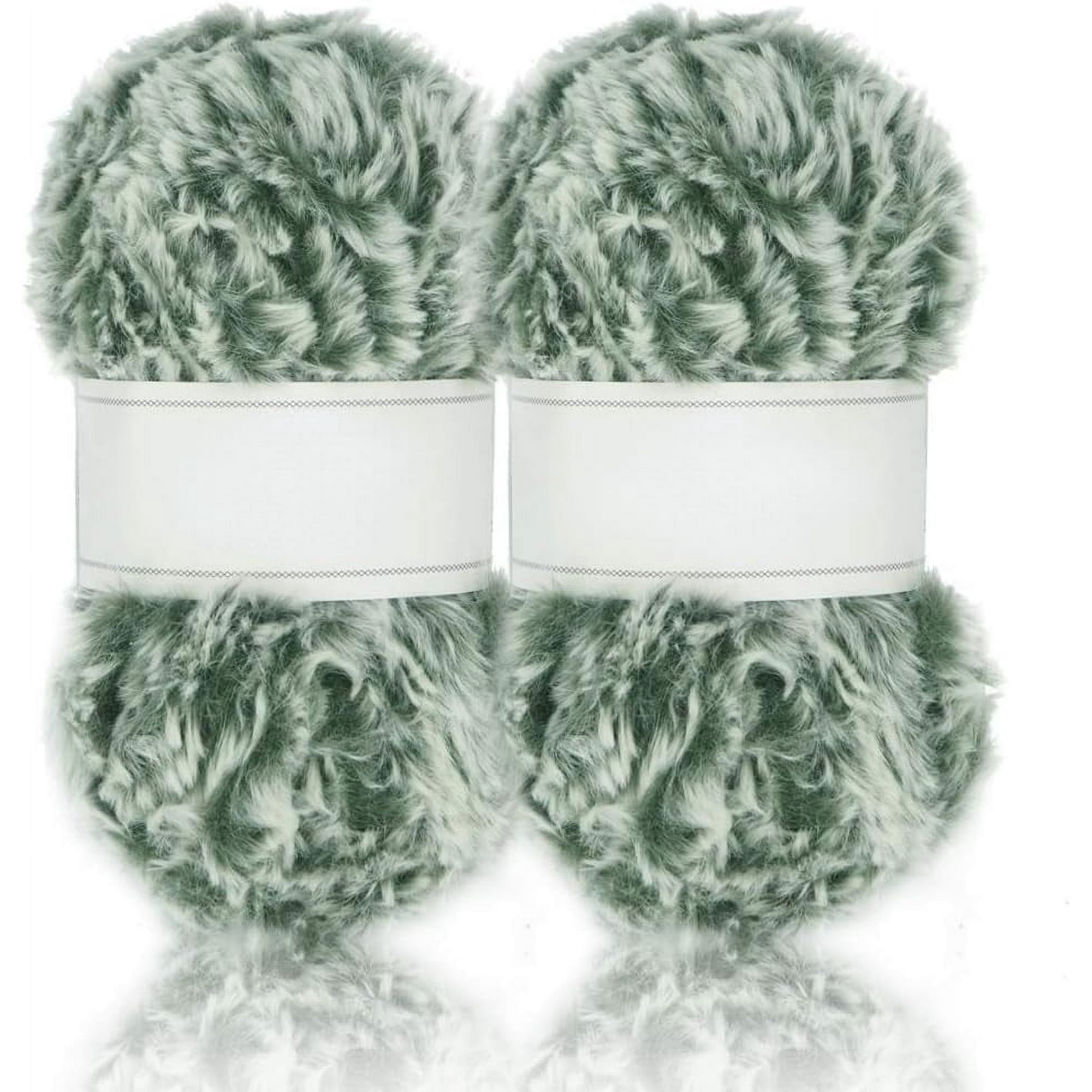 (2×35yds,50g×2) 2 Skeins Super Soft Fur Yarn Chunky Fluffy Faux Fur ...