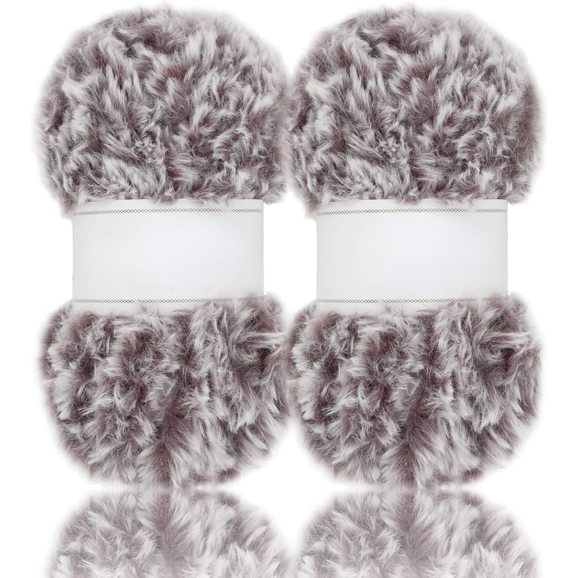(2×35yds,50g×2) 2 Skeins Super Soft Fur Yarn Chunky Fluffy Faux Fur ...