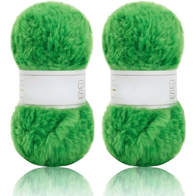 (2×35yds,50g×2) 2 Skeins Super Soft Fur Yarn Chunky Fluffy Faux Fur ...