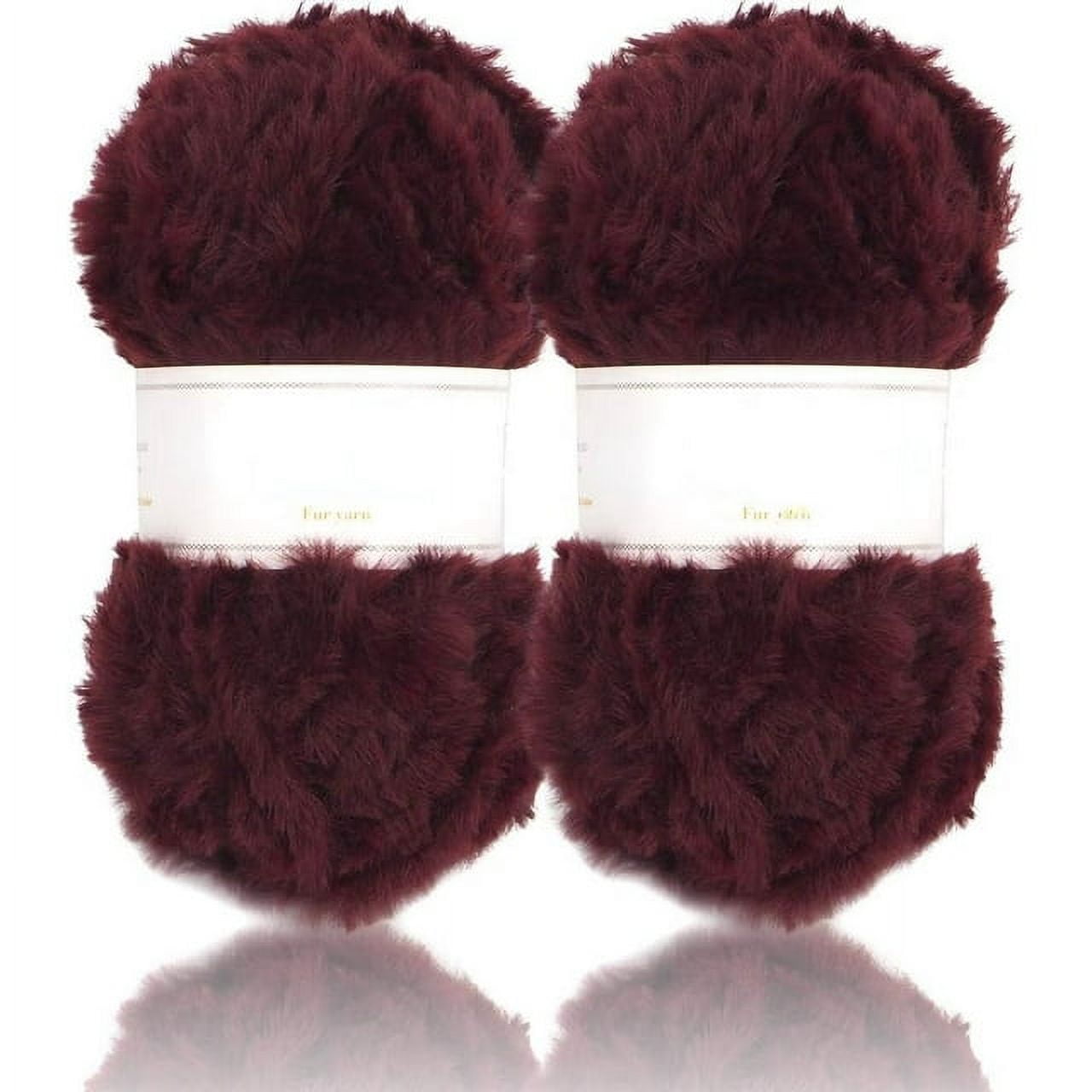 (2×35yds,50g×2) 2 Skeins Super Soft Fur Yarn Chunky Fluffy Faux Fur ...