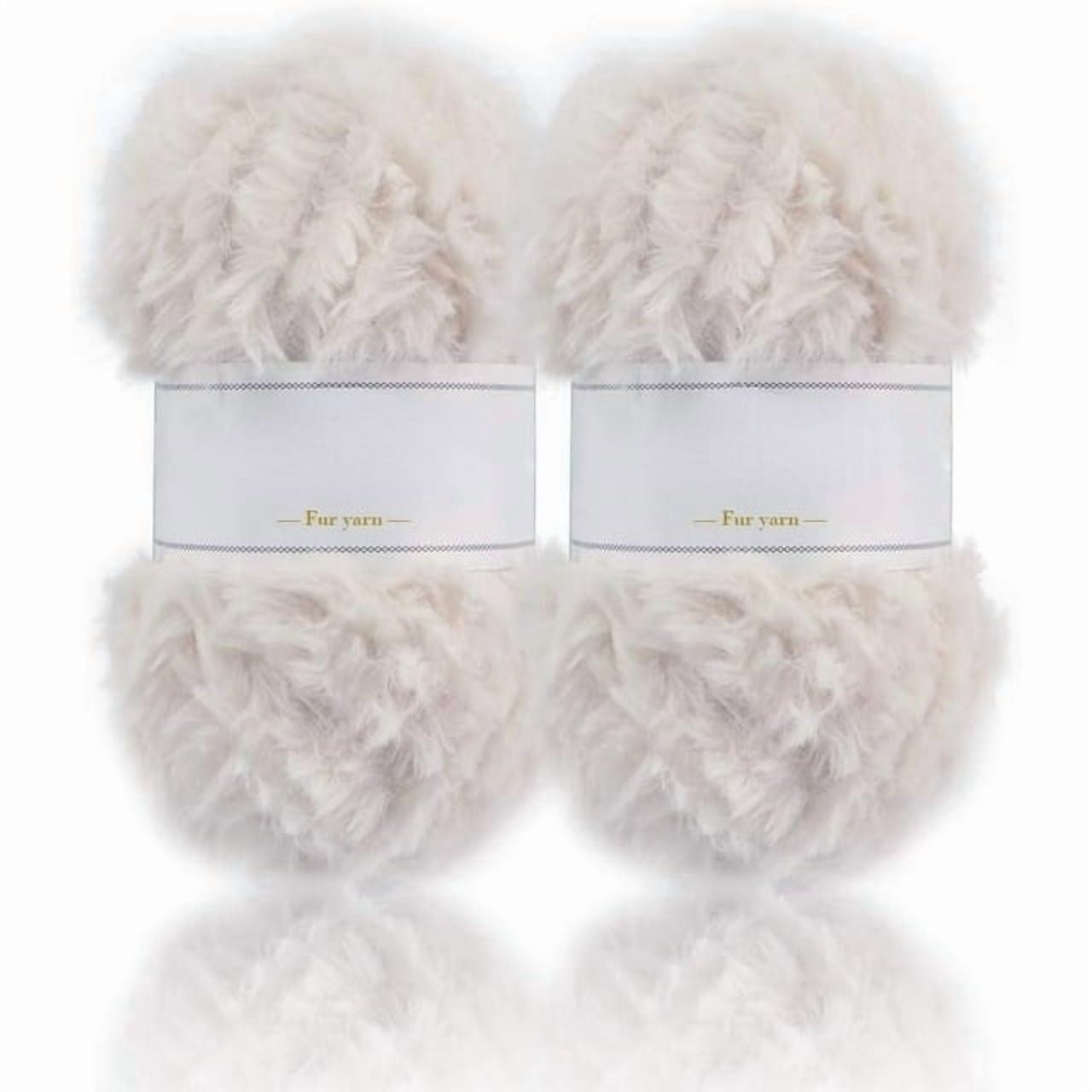 (2×35yds,50g×2) 2 Skeins Super Soft Fur Yarn Chunky Fluffy Faux Fur ...