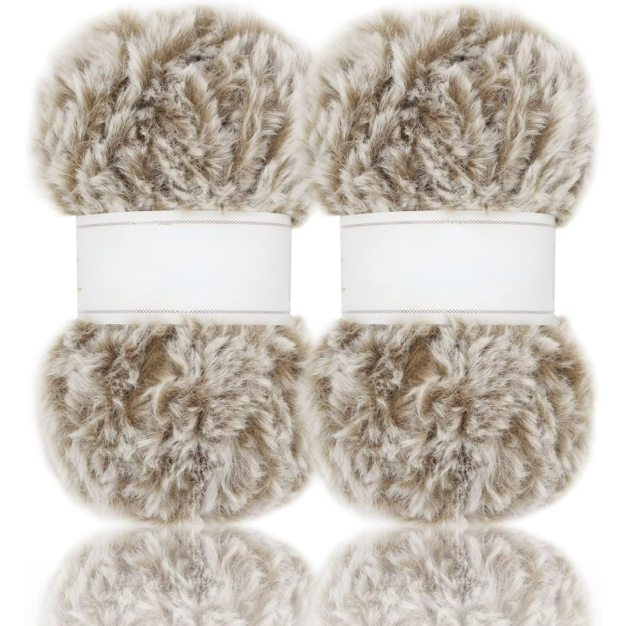 (2×35yds,50g×2) 2 Skeins Super Soft Fur Yarn Chunky Fluffy Faux Fur ...