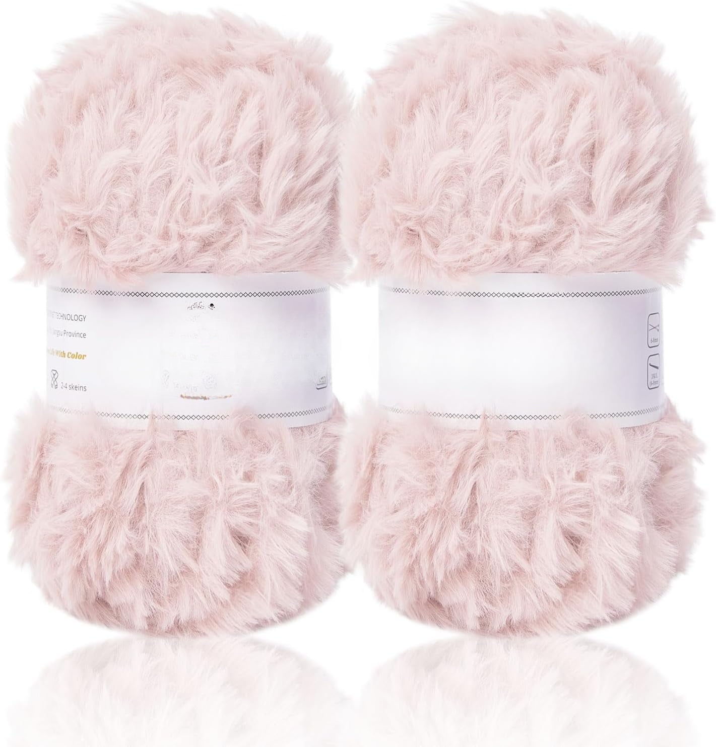 (2×35yds,50g×2) 2 Skeins Super Soft Fur Yarn Chunky Fluffy Faux Fur ...