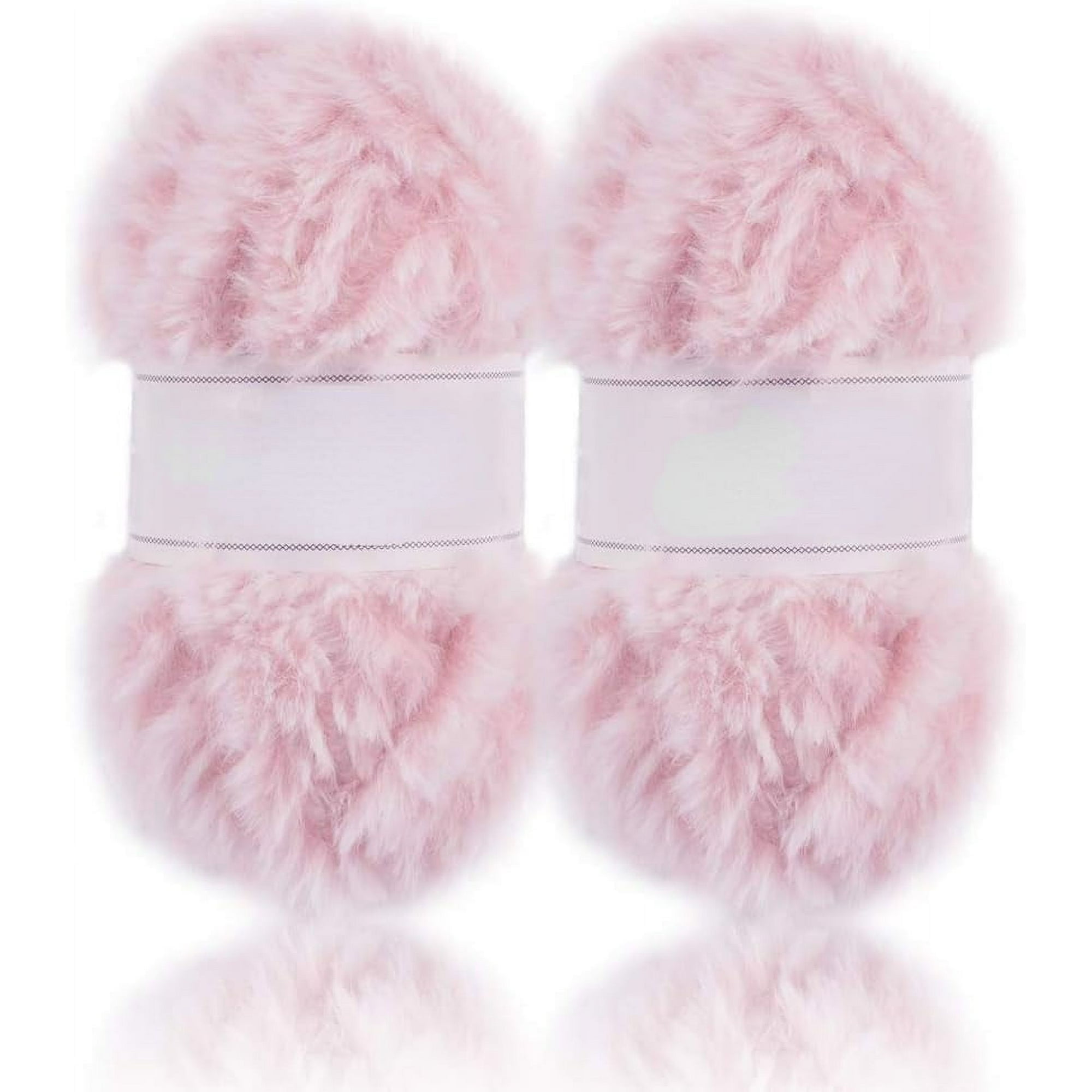 (2×35yds,50g×2) 2 Skeins Super Soft Fur Yarn Chunky Fluffy Faux Fur ...