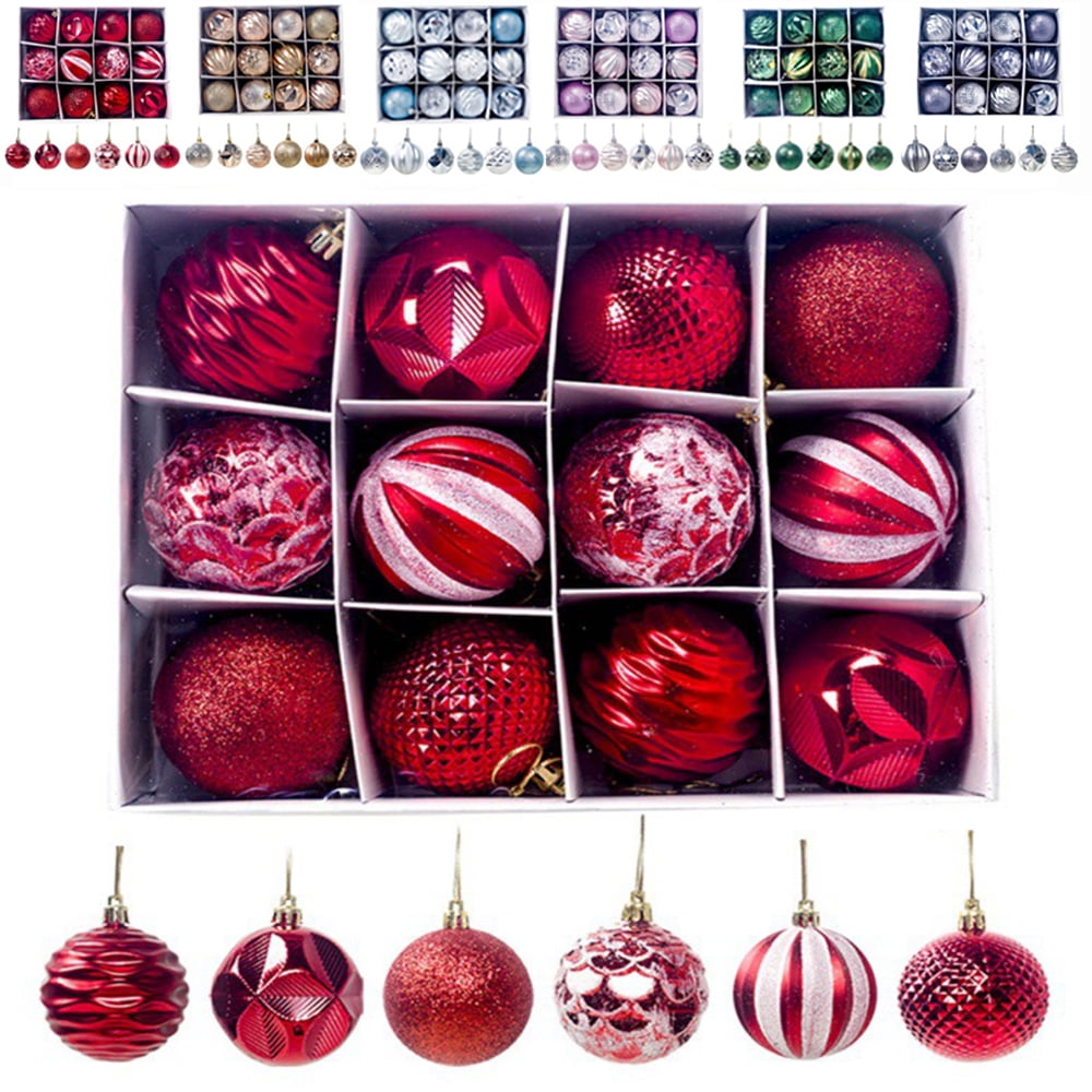2.36"/60mm Christmas Ornaments Balls, Shatterproof Christmas Tree ...