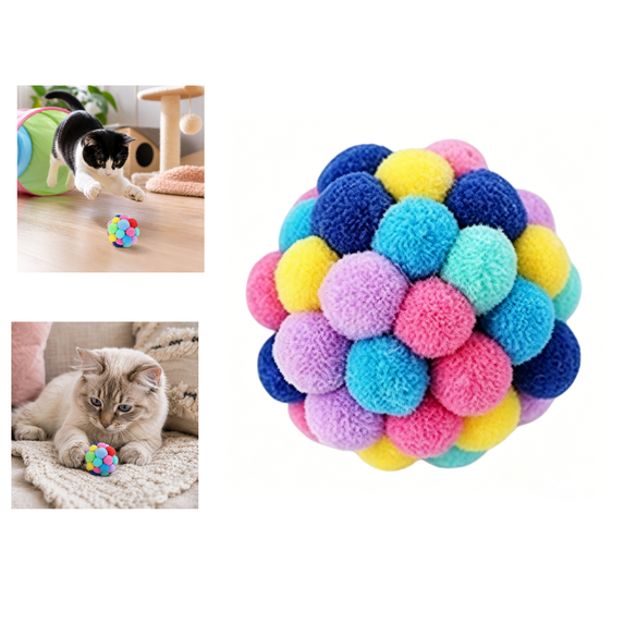 2.36"Colorful Cat Bell Balls Interactive Chew Toys for Indoor Cats and ...