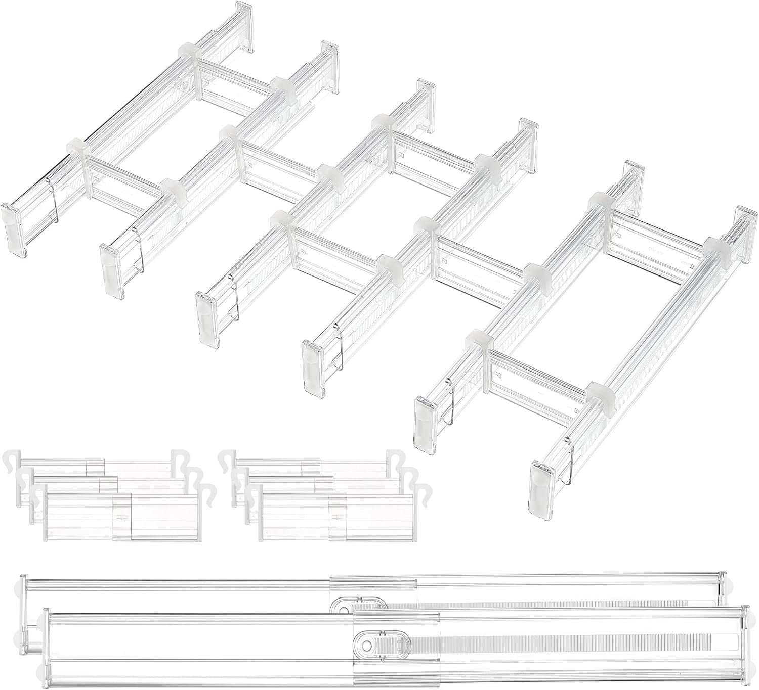 2.36” Drawer Dividers with Expandable Inserts, 12.8"-22.3" Adjustable ...