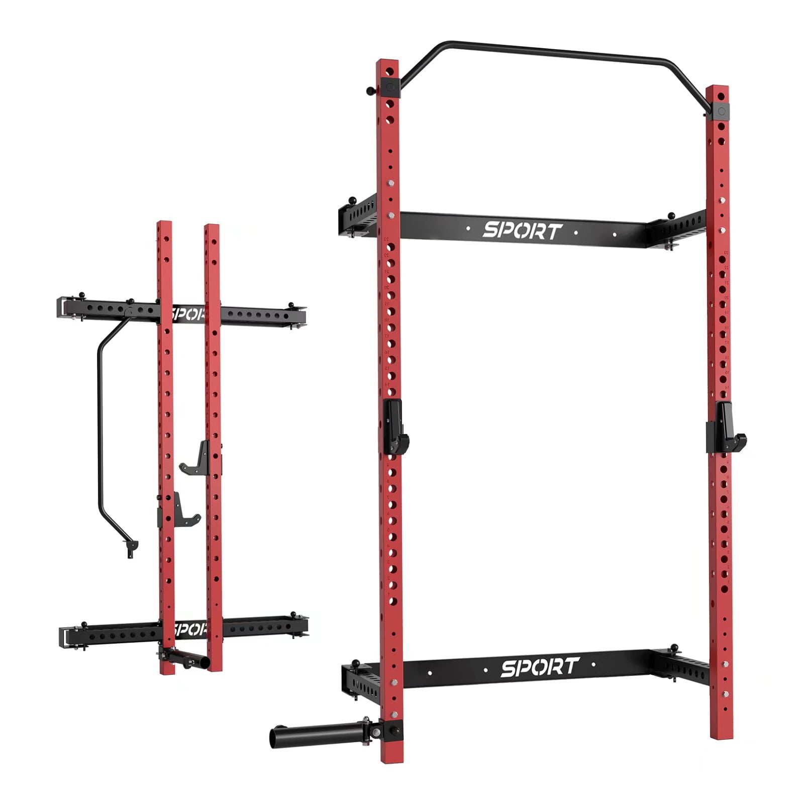2.36''x 2.36'' Folding Squat Rack Wall Mounted, 1000 LBS Capacity ...