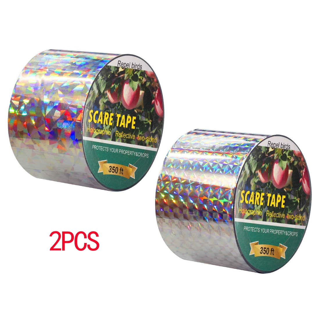 2 * 360 Foot Bird Repellent Deterrent Scare Tape Holographic Reflective ...