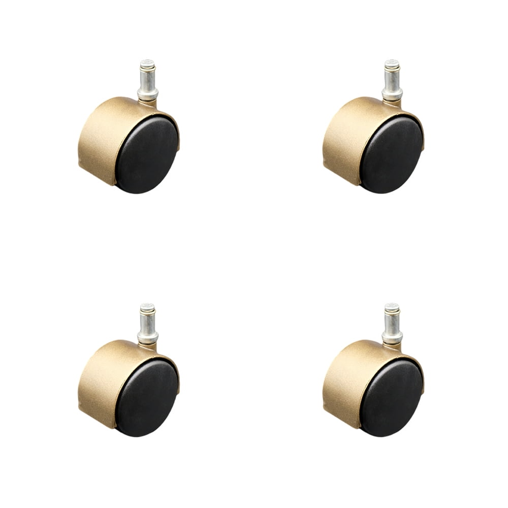 2.375 Inch Antique Brass Hooded Nylon Wheel Grip Ring Chair Casters Set ...