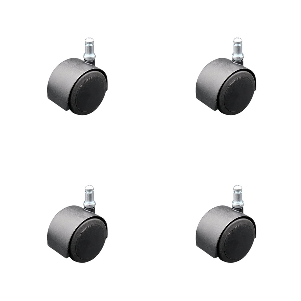 2.375 Inch Flat Black Hooded Urethane Twin Wheel Grip Ring Chair ...