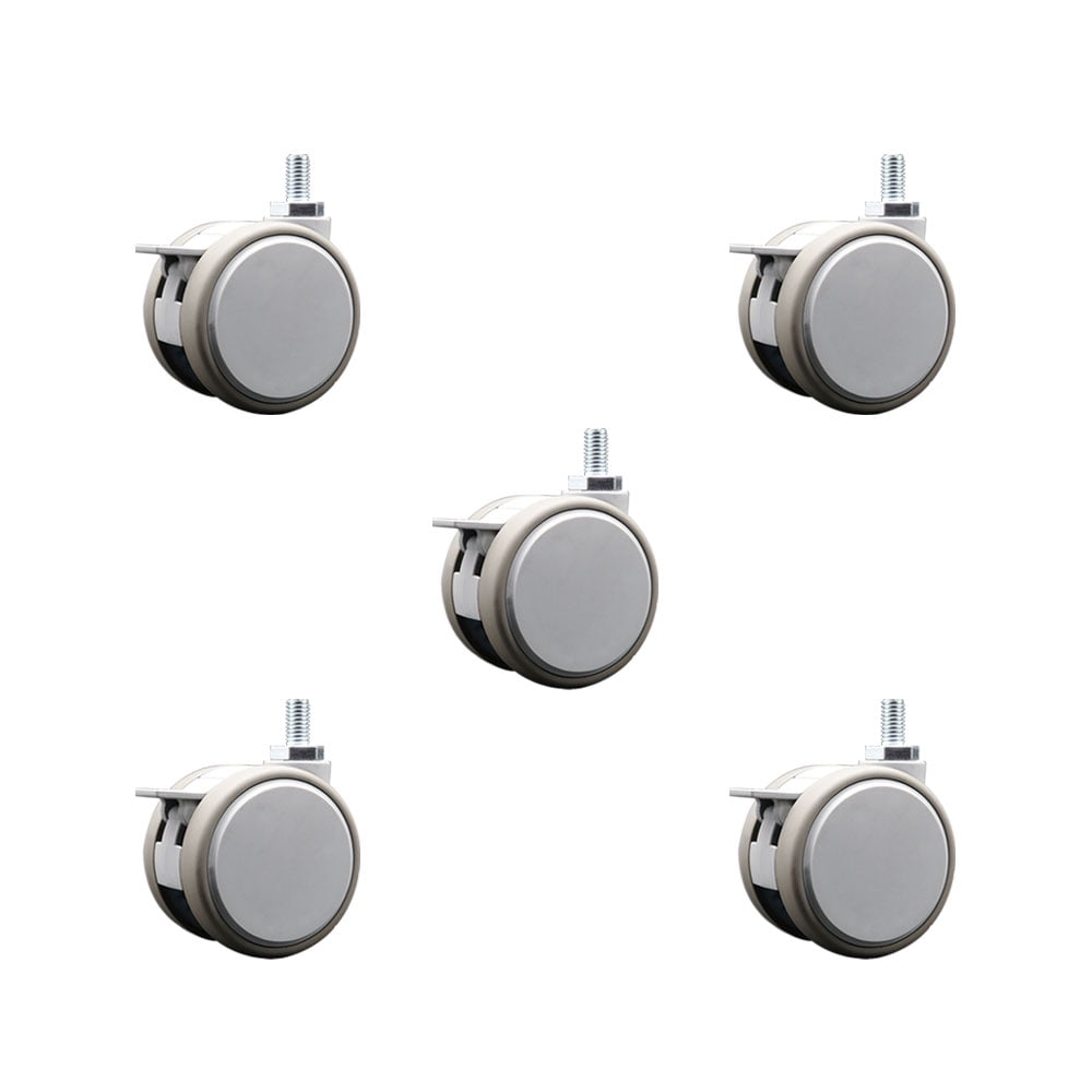 2.375 Inch MRI Safe Casters with Brakes – 3/8 Inch Threaded Stem – Set ...