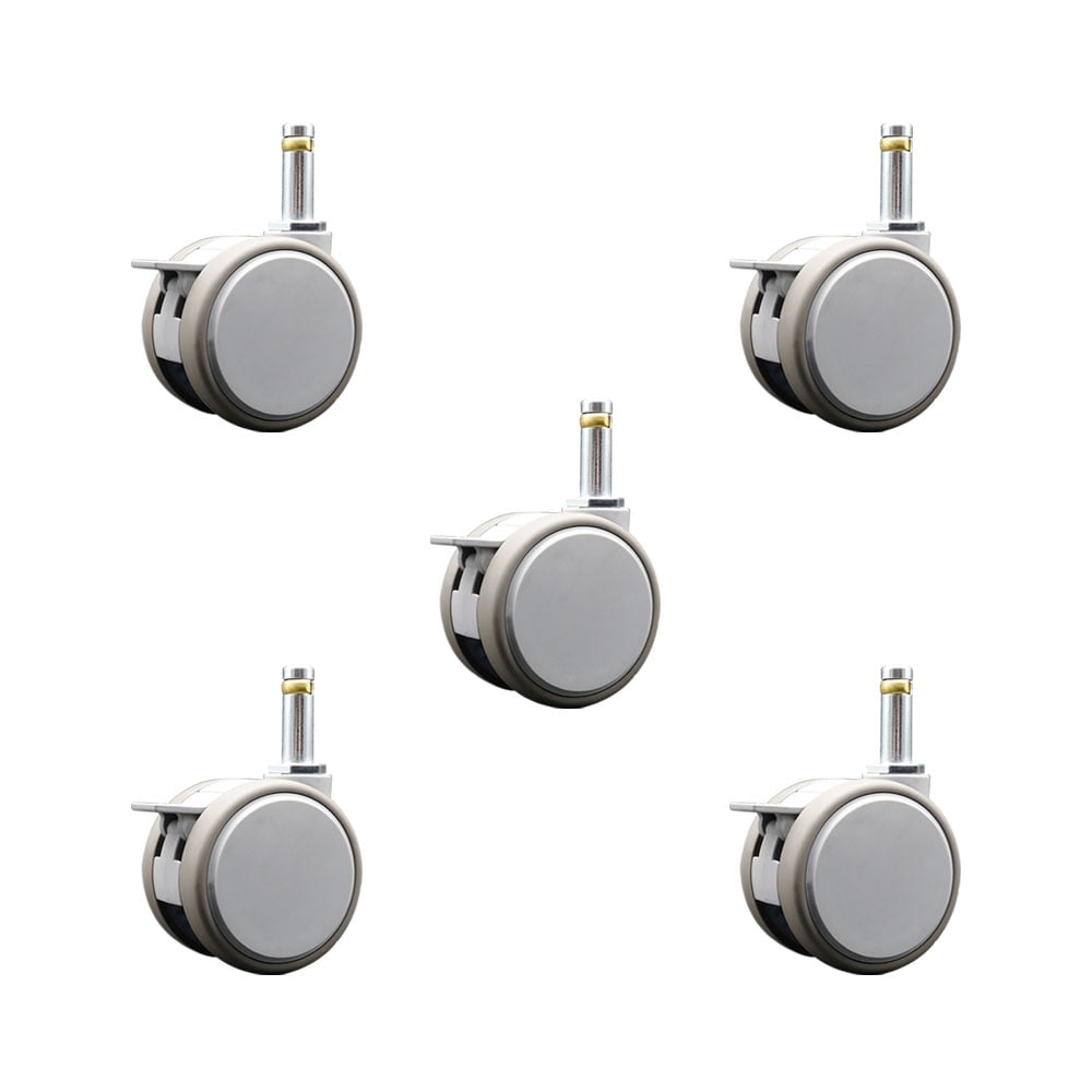 2.375 Inch MRI Safe Casters with Brakes – 7/16 Grip Ring Stem – Set of ...