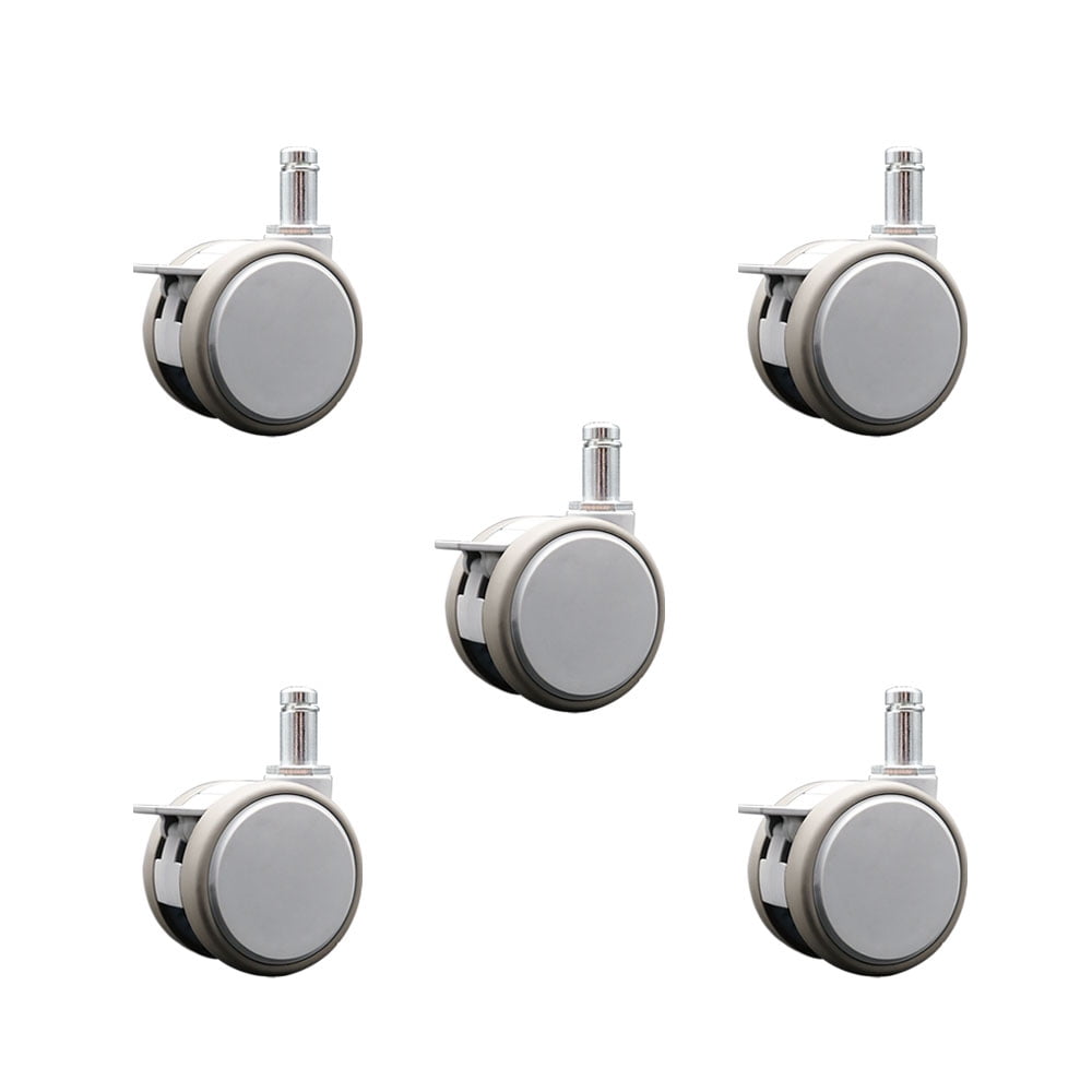 2.375 Inch MRI Safe Casters with Brakes – 7/16 Grip Ring Stem – Set of ...