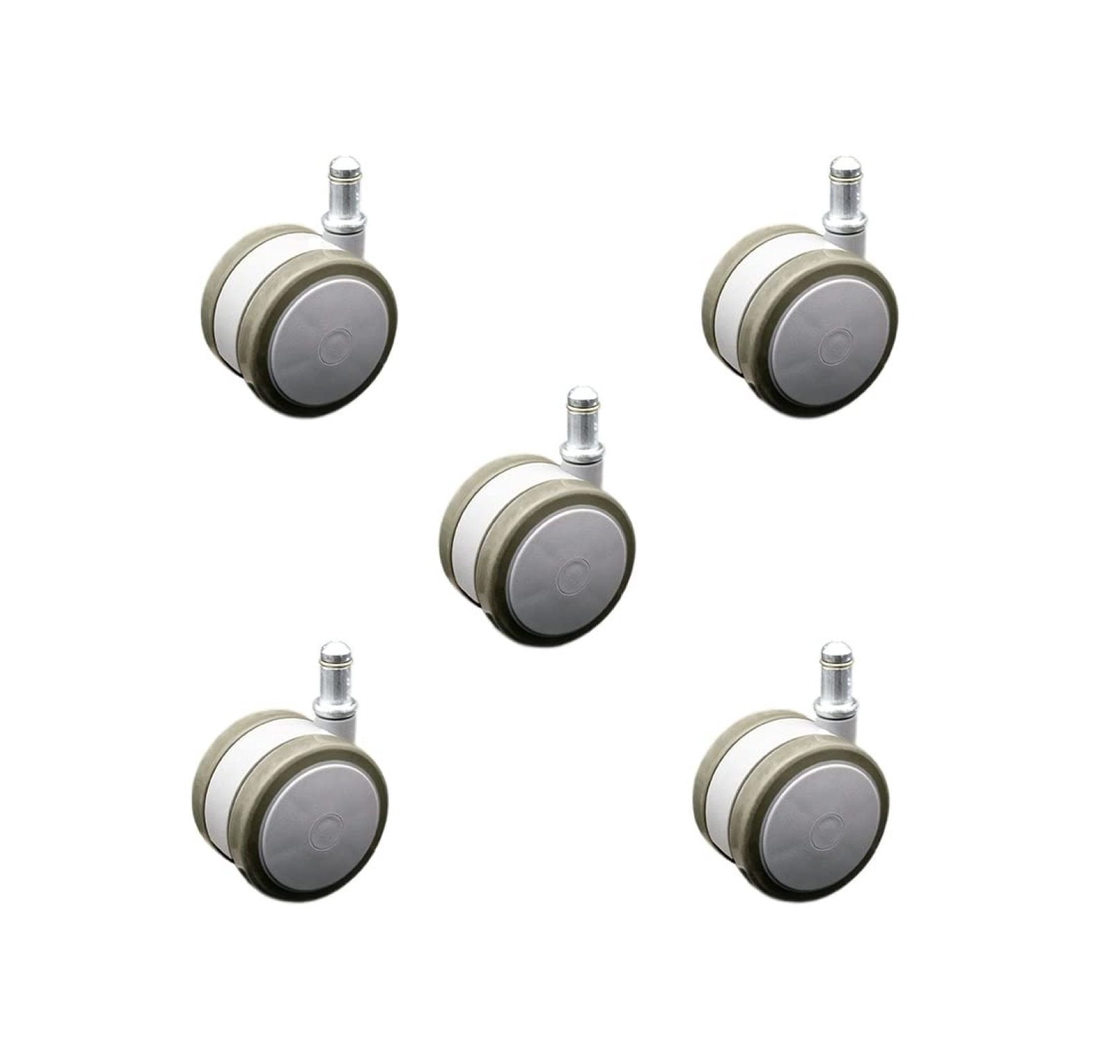 2.375 Inch Office Chair Stem Casters Set of 5 - Gray Thermoplastic ...