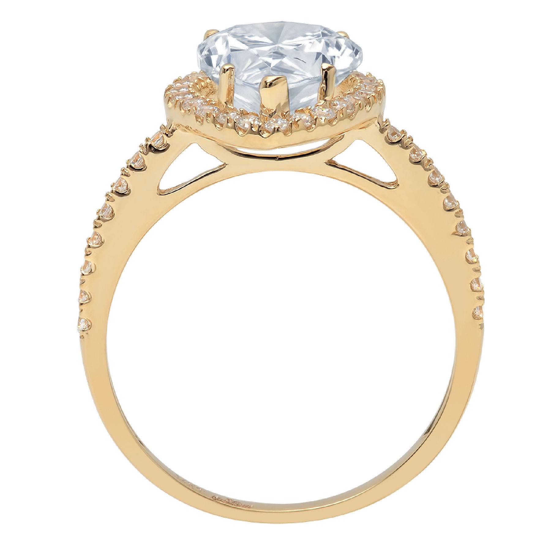 2.38 ct Pear Cut Natural Sky Blue Topaz Halo Engagement Ring for Women ...