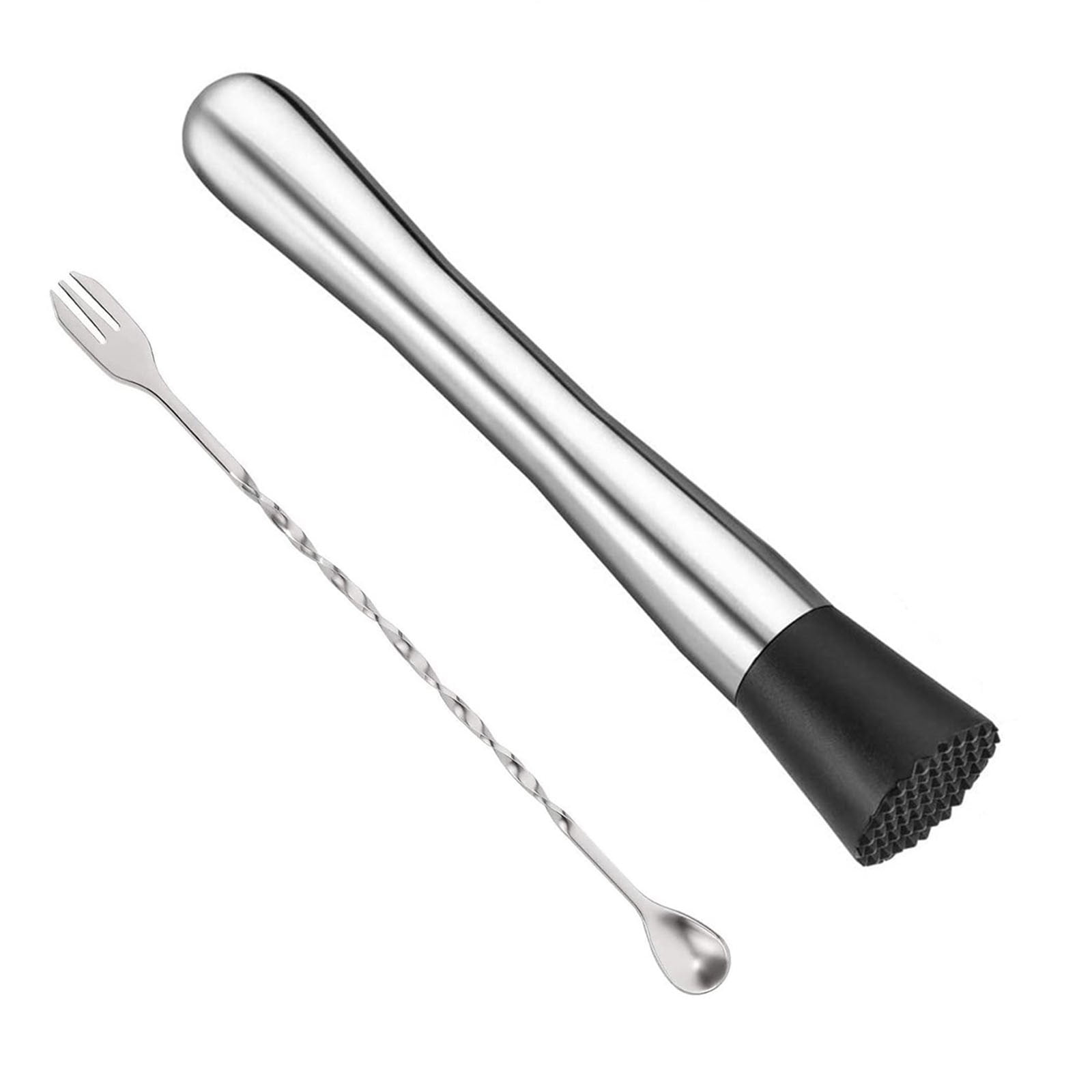 2/3PC Bar Tool Kit - Stainless Steel Cocktail Muddler & Mixing Spoon ...
