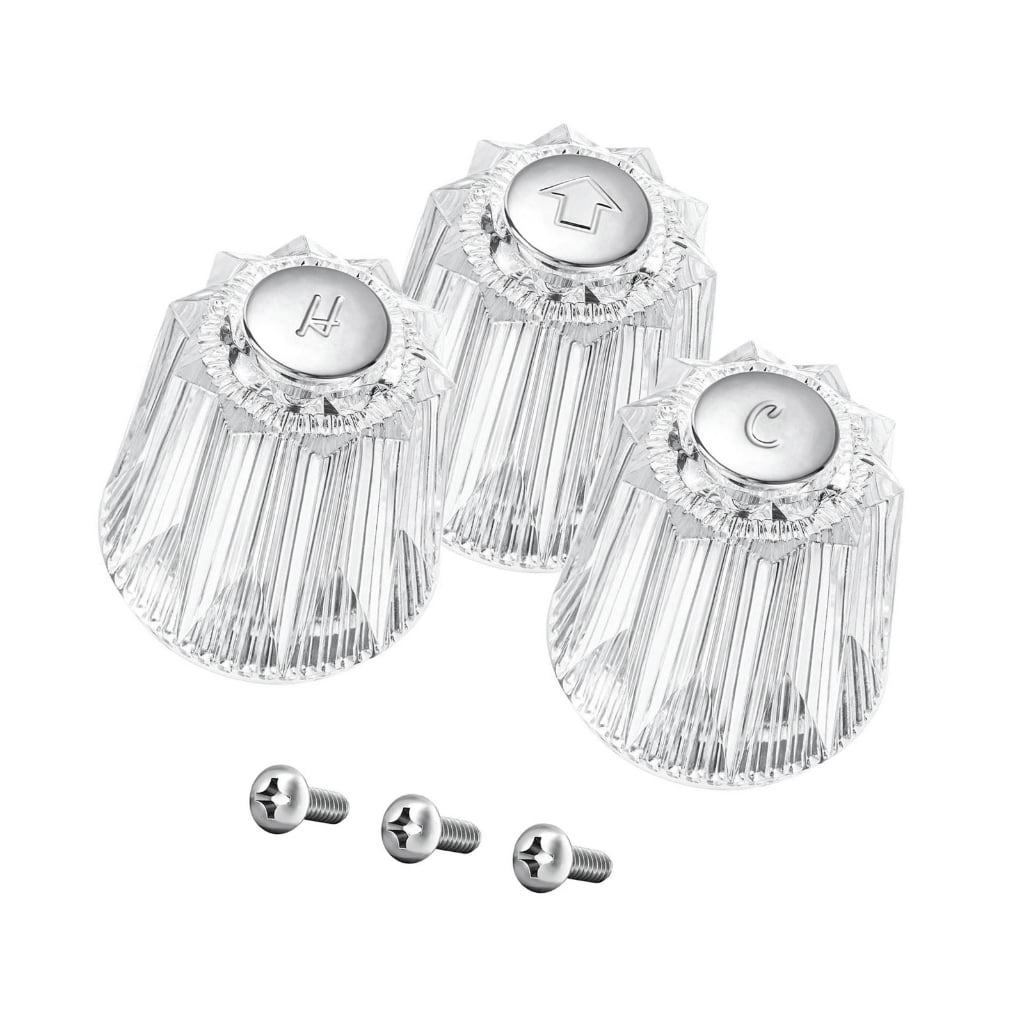 2/3Pcs Bathroom Faucet Knobs Hot And Cold Shower Knob Replacement ...