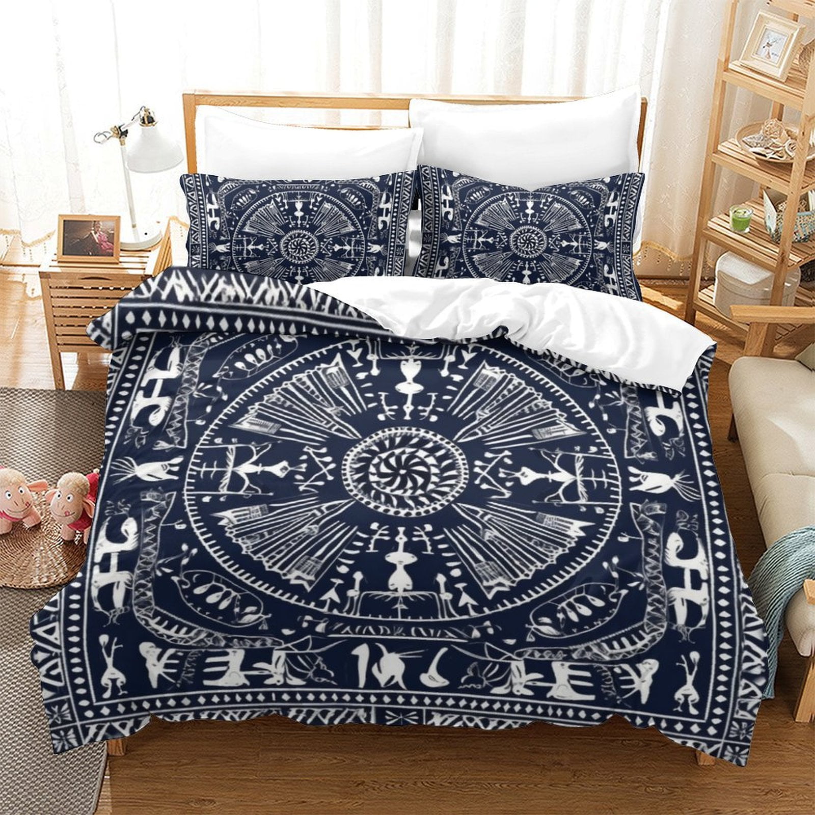 2/3Pcs Bedding Suit Ancient Abstract Patterns Printed Comforter Cover ...