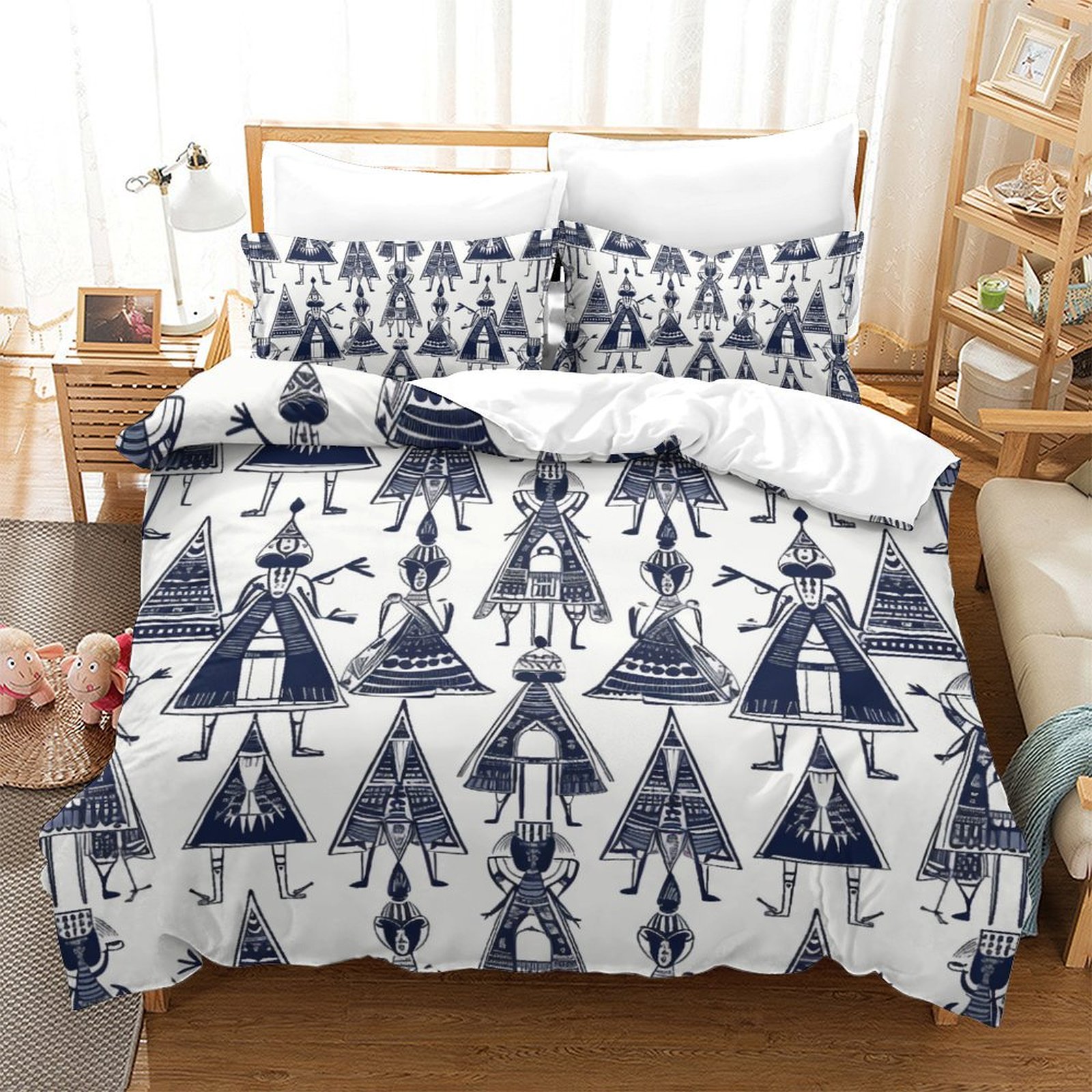 2/3Pcs Bedding Suit Ancient Abstract Patterns Printed Comforter Cover ...