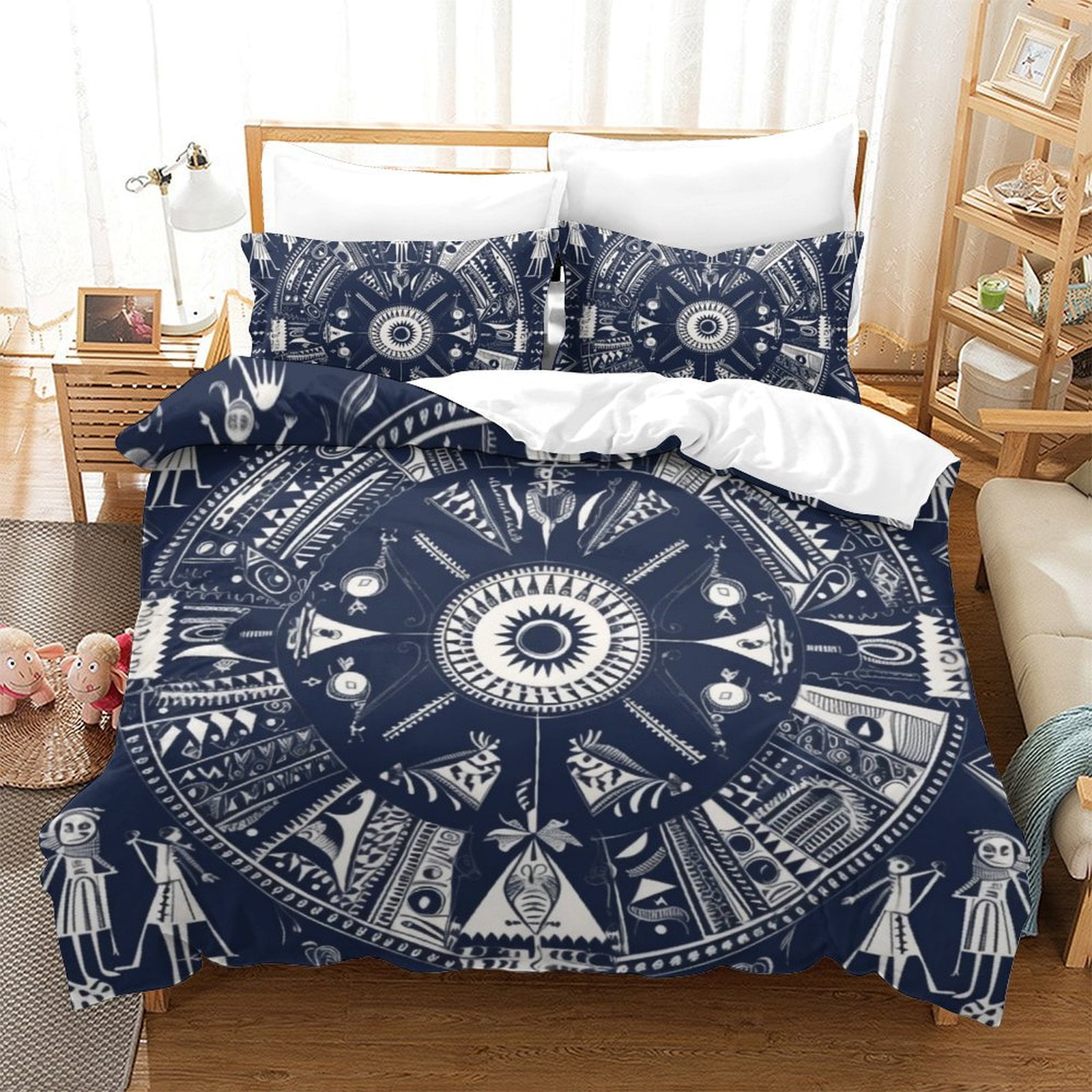2/3Pcs Bedding Suit Ancient Abstract Patterns Printed Comforter Cover ...