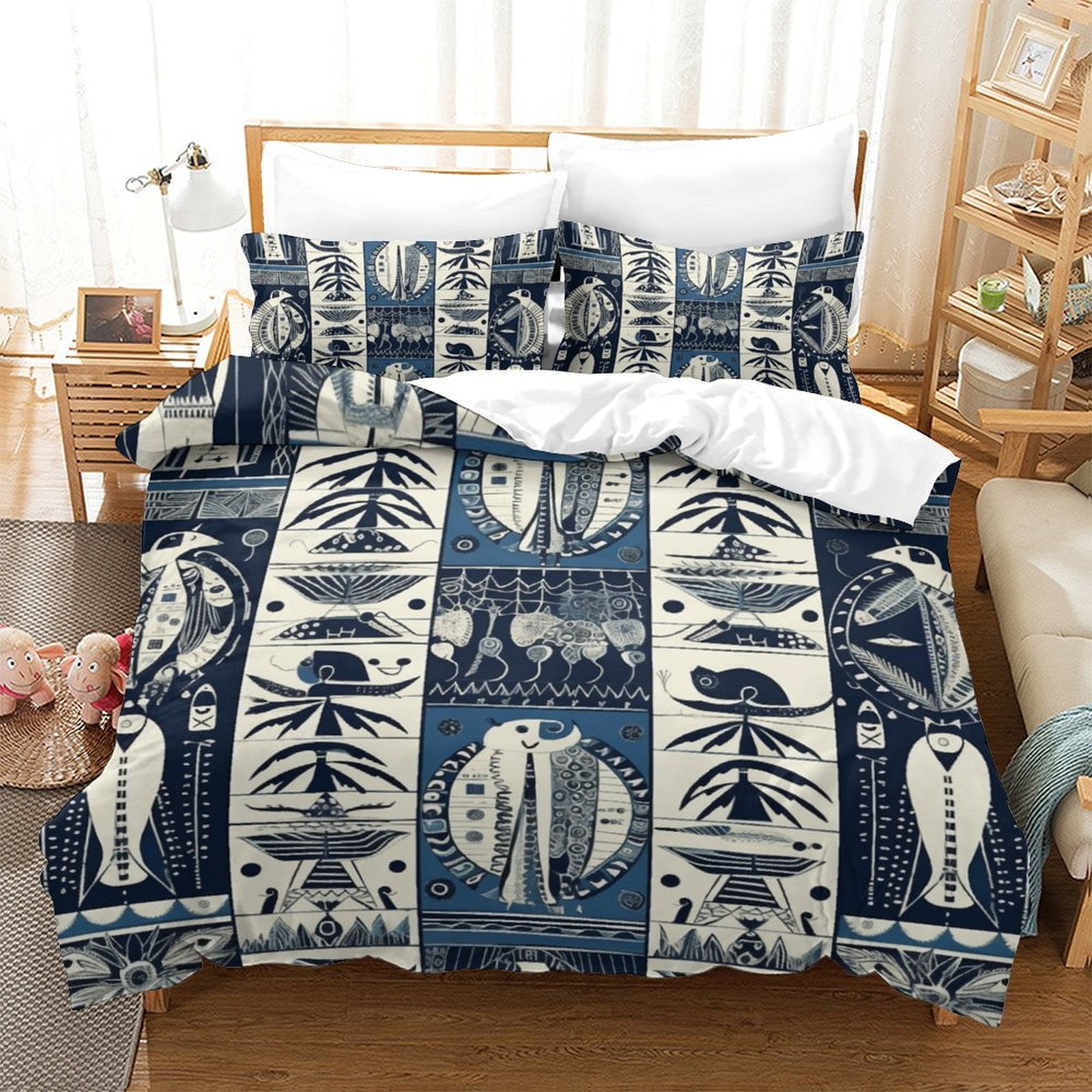 2/3Pcs Bedding Suit Ancient Abstract Patterns Printed Comforter Cover ...