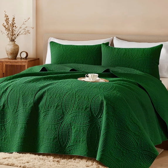2/3Pcs Bohemian Coin Pattern Quilted Bedspread Set, 1 Quilt & 1 Or 2 ...