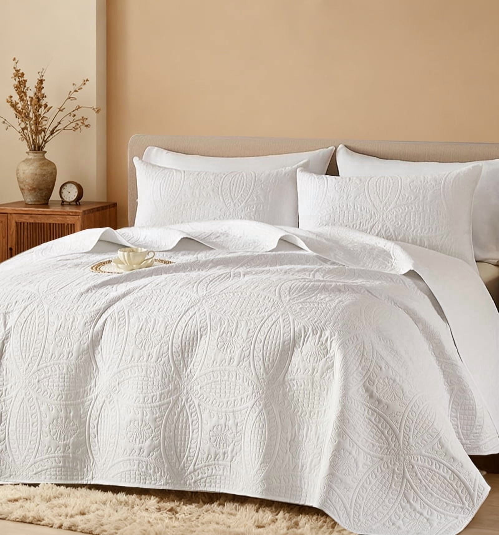 2/3Pcs Bohemian Coin Pattern Quilted Bedspread Set, 1 Quilt & 1 Or 2 ...