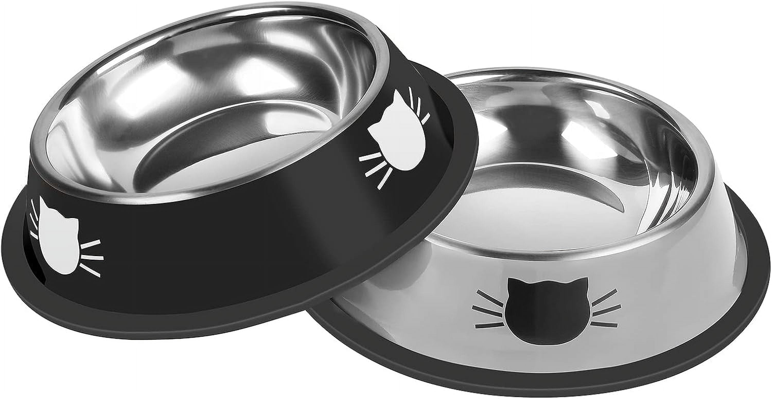 2/3Pcs Cat Bowls Non-Slip Stainless Steel Small Cat Food Bowls ...