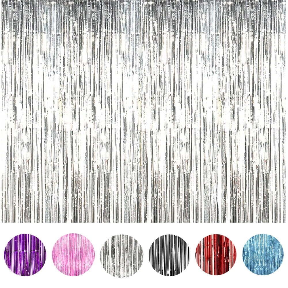 2/3Pcs Foil Fringe Curtain Door Curtain Metallic Tinsel Photo Backdrop ...