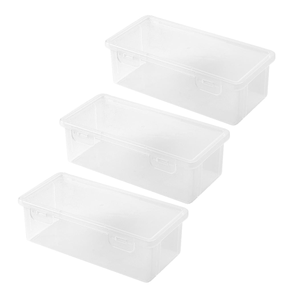 2/3Pcs Hard Pencil Box Stackable Clear Pencil Case Big Capacity Pen Box ...