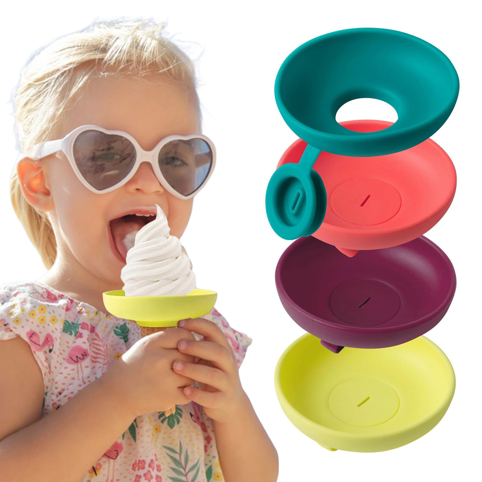2/3Pcs Silicone Popsicle Holders for Kids No Drip Reusable Ice Cream ...