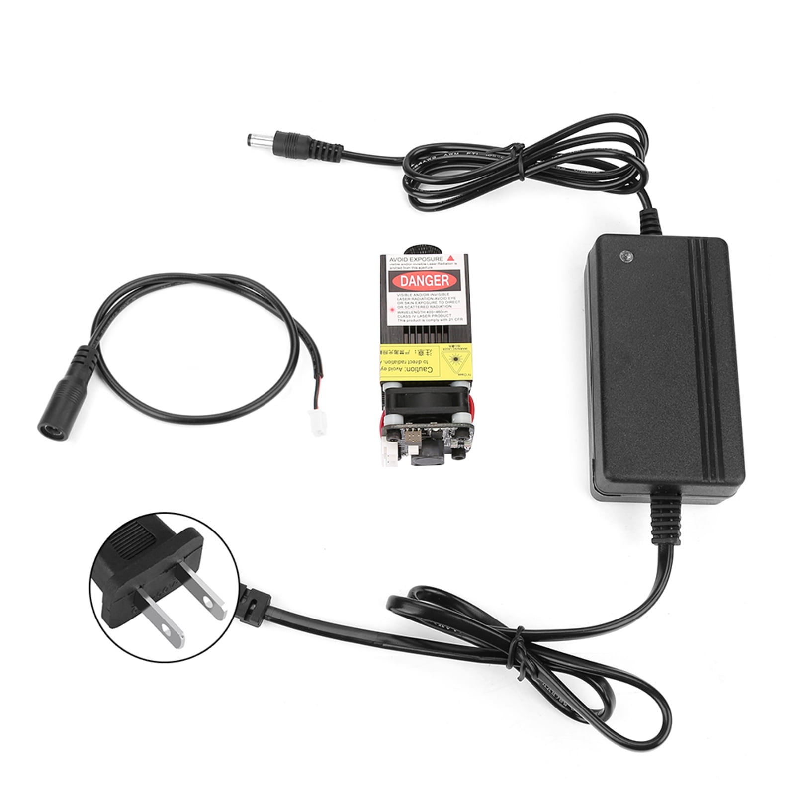 2.3W 445nm Focusable Blue Laser Module TTL PWM+Power Adapter for DIY ...