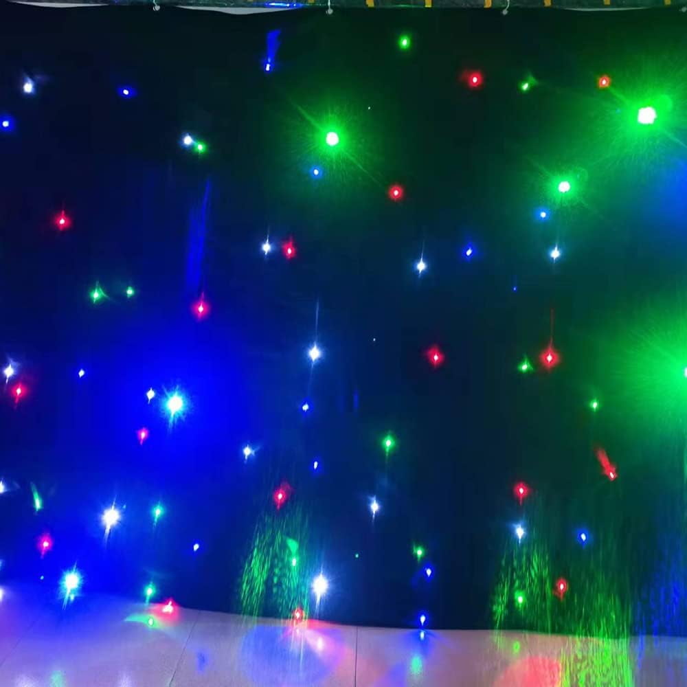 2 * 3m LED Stage Star Backdrop Velvet Starry Night Sky Drape Wedding ...