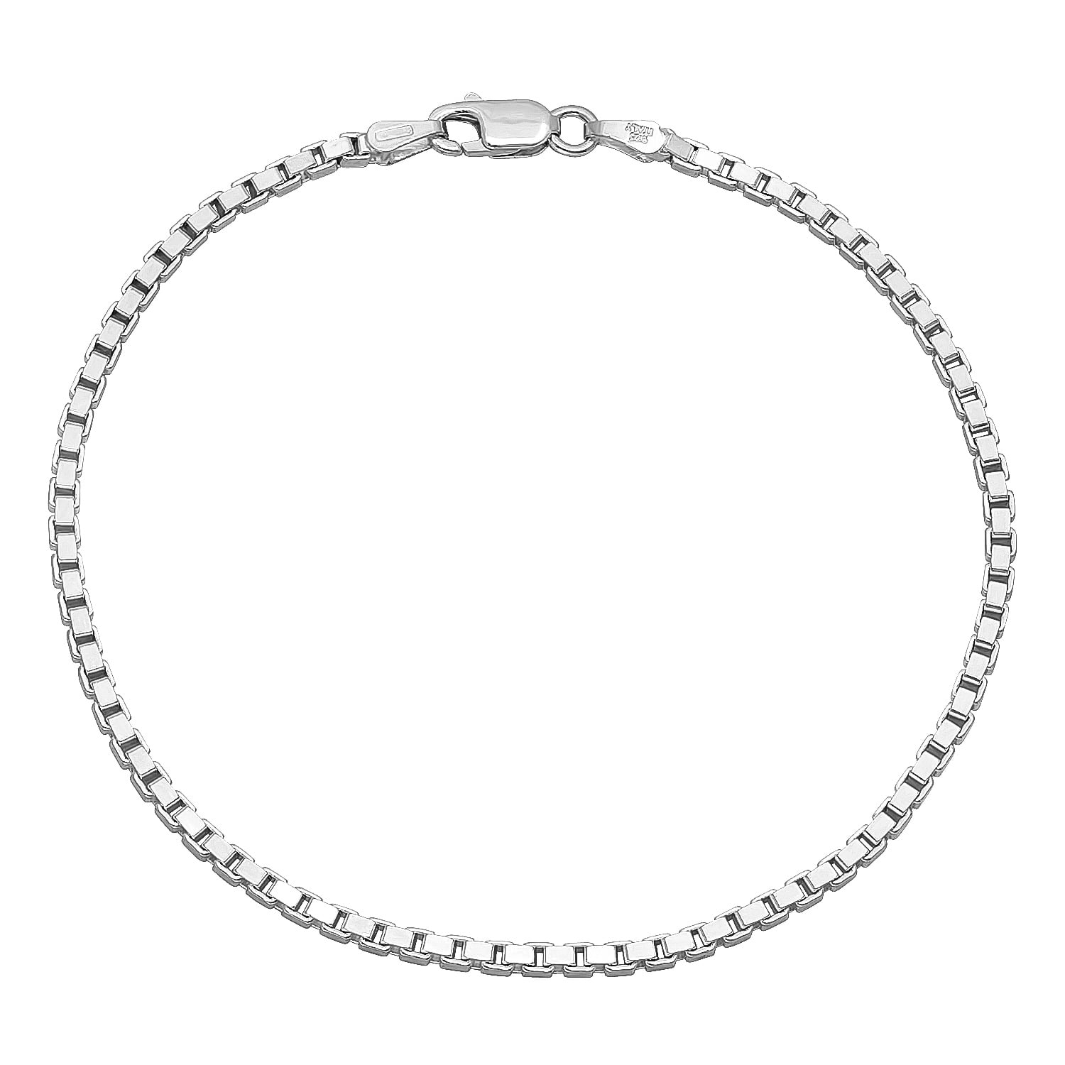 2.3mm Oxidized .925 Sterling Silver Silver Square Box Chain Link ...