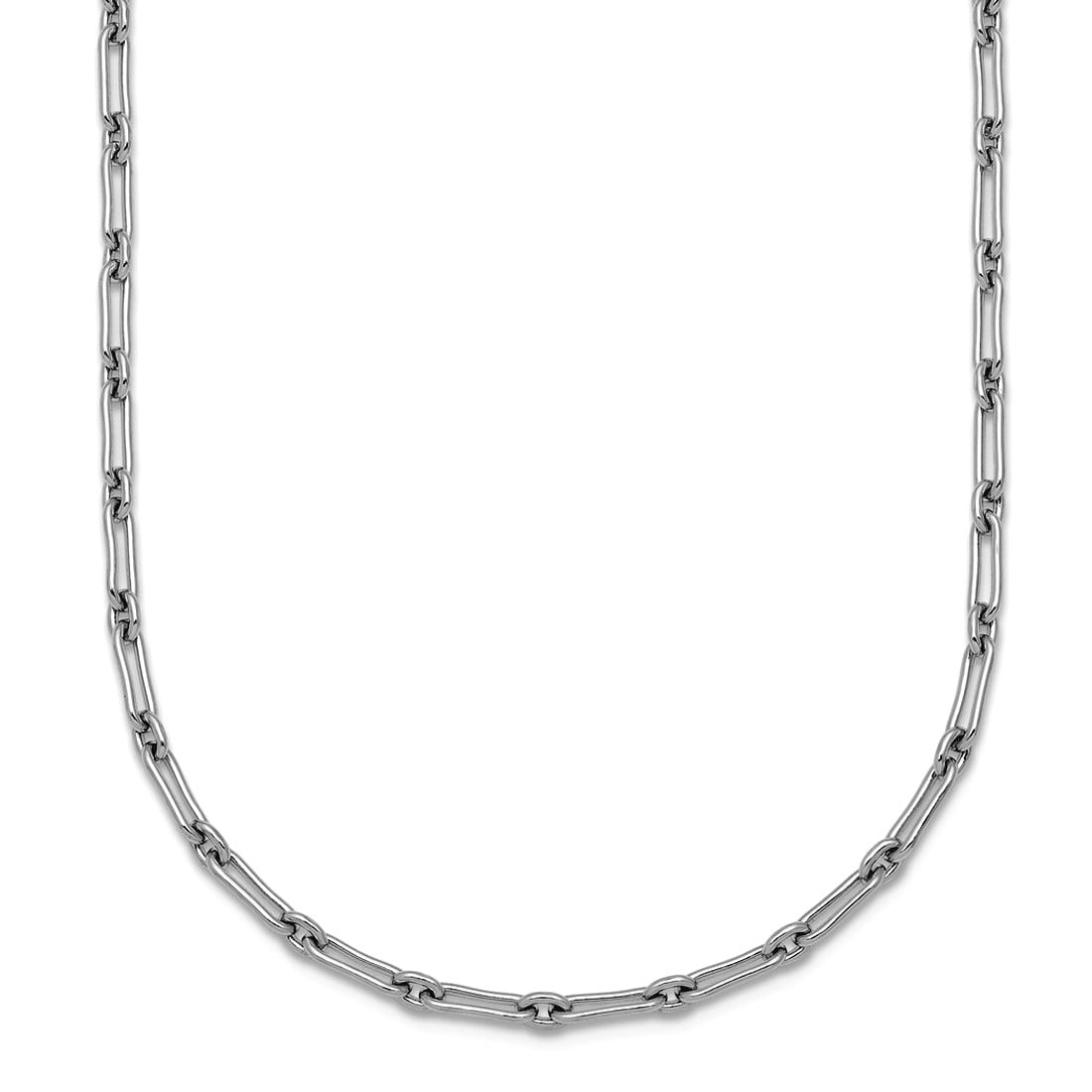 2.3mm Platinum Polished Solid Fancy Paperclip Link 20 Inch With 2in ...