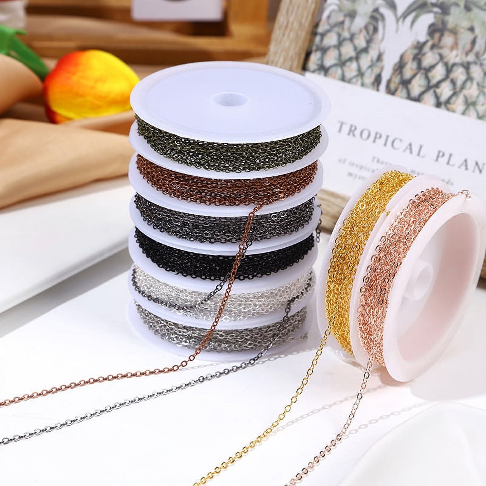 2*3mm cross chain color retention plating chain strip reel lobster ...