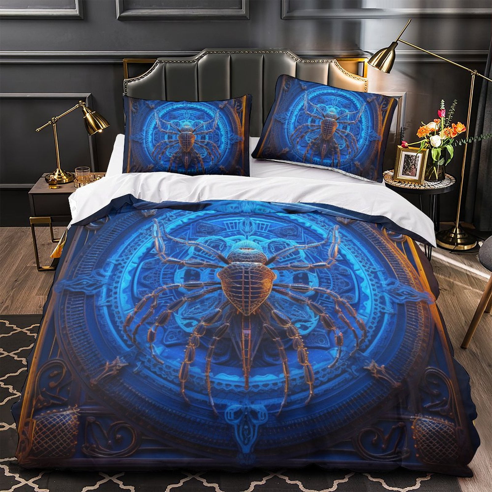 2/3pcs Bedding Set 3D Spider Printed Comforter Cover Pillowcase Boy Man ...